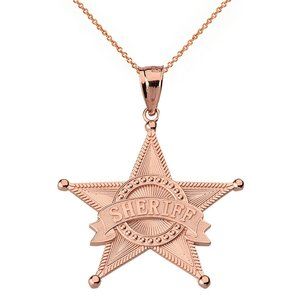 Element Shine | Jewelry | K Solid Gold Star Sheriff Badge Public Public ...